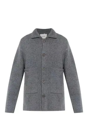 LISA YANG Patch-pocket Collared Cardigan - Grey