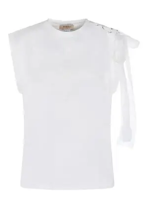 TWINSET Tie-detail T-shirt - White