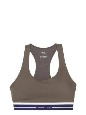 P.E Nation Avant Striped Sports Bra - Brown