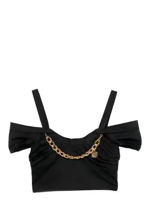 Elisabetta Franchi Chain-detail Cropped Top - Black