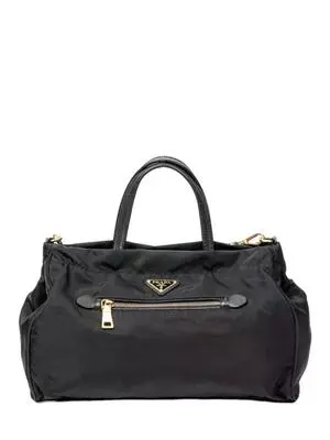 Prada Logo-plaque Tote - Black