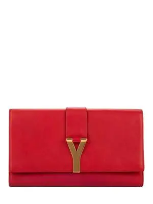 Saint Laurent Ligne Y Clutch - Red