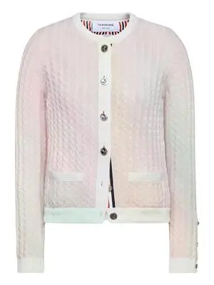 Thom Browne Cable Stitch Cardigan - Pink
