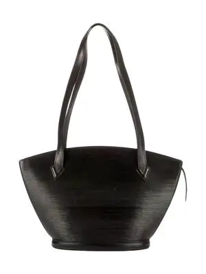 LOUIS VUITTON 1990s Embossed Leather Top-handle Bag - Black