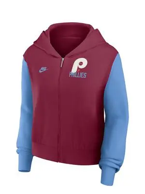 Nike Philadelphia Phillies Cooperstown Mlb Full-zip Hoodie - Red