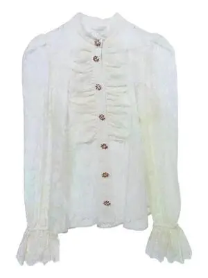 Zimmermann Laced Ruffled Blouse - Neutrals