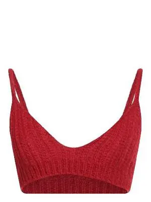 Alanui Ribbed-knit Crop Top - Red