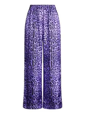 Dolce & Gabbana Leopard-print Satin Pants - Purple