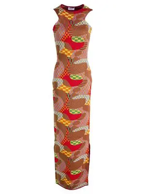 Emilio Pucci Intarsia-knit Maxi Dress - Red