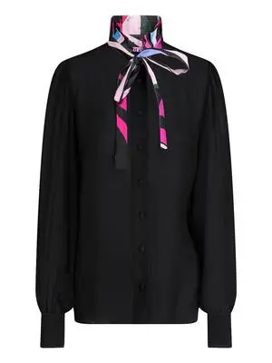 Emilio Pucci Silk-georgette Pussy-bow Blouse - Black