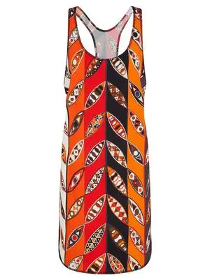 Emilio Pucci Printed Stretch-jersey Mini Dress - Orange