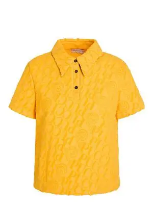 Emilio Pucci Cotton-terry Jacquard Polo Shirt - Marigold