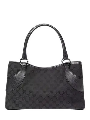Gucci Gg Monogram Shoulder Bag - Black