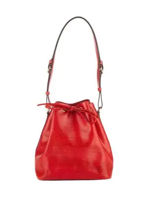 LOUIS VUITTON 1990s Monogram Embossed Leather Bucket Bag - Red
