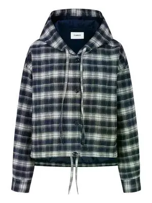 STUDIO TOMBOY Check-pattern Hooded Jacket - Blue