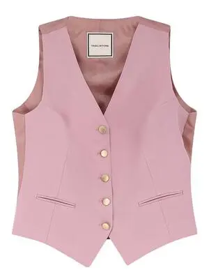 Tagliatore Stretch Virgin Wool Vest - Pink