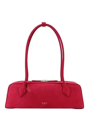 Alaïa Teckel Medium Suede Shoulder Bag - Red