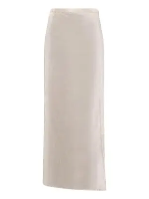 R2W Amora Linen Midi Skirt - White