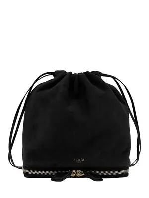 Alaïa Le Pochon Suede Shoulder Bag - Black