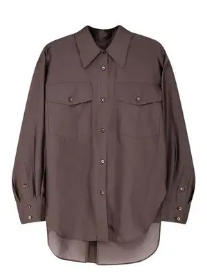 R2W Amora Organza Shirt - Brown