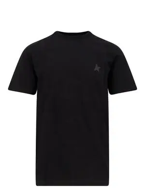GOLDEN GOOSE Cotton Tshirt With Logo Print - Black