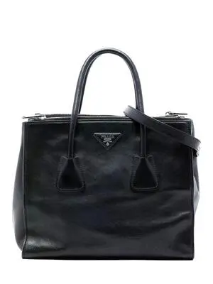 Prada Glace Calf Twin Pocket Satchel - Black