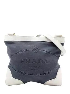 Prada Canapa Logo Crossbody Bag - Blue