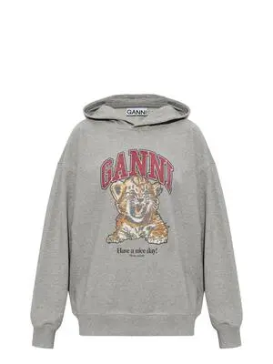 GANNI Sweatshirt With Logo - Grey