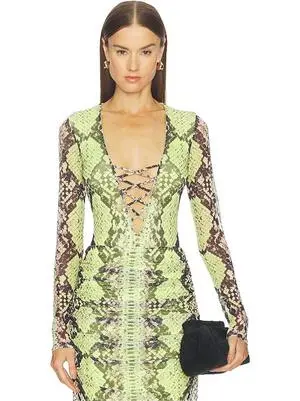 AFRM Eaton Bodysuit - Lime Snake