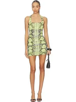 AFRM Bonnie Dress - Lime Snake