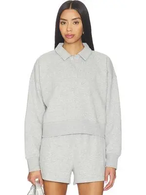 Beyond Yoga Luxefleece Collared Sweatshirt - Light Gray Heather