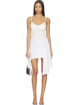 AREA Ballerina Sequin Tank Dress - White