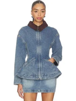 Line & Dot Mottle Jacket - Denim Blue