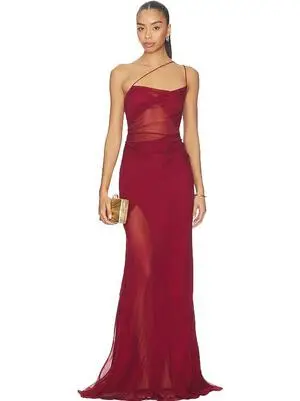 THE SEI Strappy Diaphanous Gown - Brick