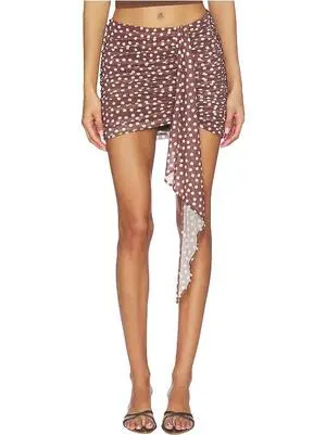 LOVERS AND FRIENDS Judith Mini Skirt - Chocolate Brown Polka Dot