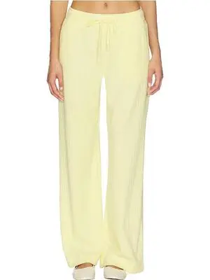 Beyond Yoga Breathe Easy Ribbed Wide Leg Pant - Yellow Swirl