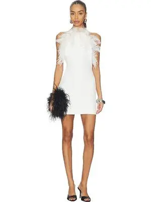 Attico Mini Feather Dress - Ivory