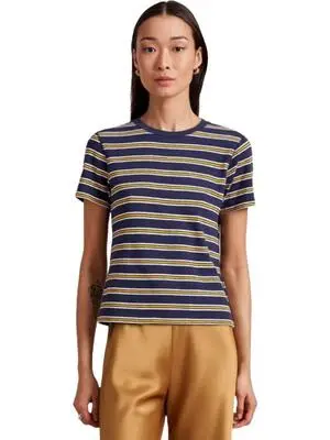 LA LIGNE Striped Molly Tee - Navy/mustard