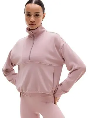 Athleta Seasoft Rib Quarter-zip Popover - Blush
