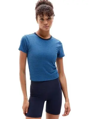 Athleta Signature Rib Crop Tee - Martina Stripe Breaker