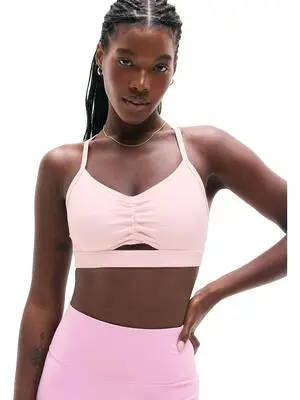 Athleta Vital Cinch Sports Bra D-dd - Pink Sand