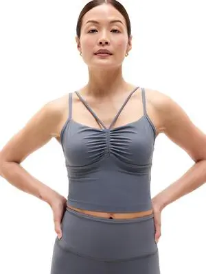 Athleta Cinch Cami Crop Bra - Slate