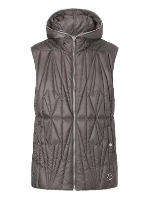 Rick Owens Moncler Slim-fit Logo-appliquéd Quilted Shell Hooded Down Gilet - Brown