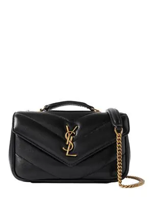 Saint Laurent Loulou Mini Matelassé Leather Shoulder Bag - Black