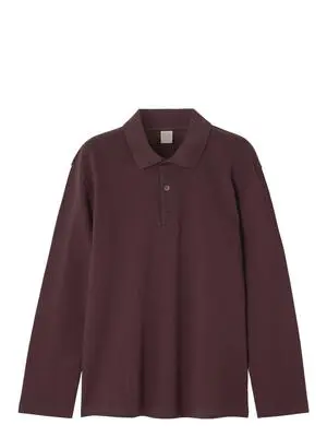 FLORE FLORE Diana Organic Cotton-piqué Polo Shirt - Brown