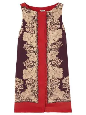 BODE Storybook Printed Silk Mini Dress - Red