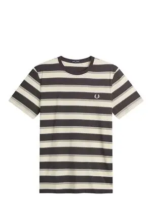 Fred Perry Fine Stripe T-shirt - Anchor Grey