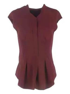 Theory Short-sleeved Pleated Blouse - Red