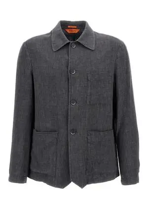 Barena Venezia Visal Wool Over-shirt - Grey