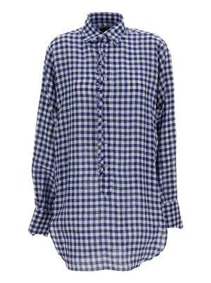 MAISON JEJIA Linen Vichy Shirt Dress